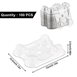 kemengsuer 100 Pieces Plastic Melon Cradle, Fruit & Vegetable Cradle Stands, Holds up to 20 lbs, Clear Plastic Melon Support Cradle for Keep Watermelon Off of The Ground(13.5 x 10.5cm/5.11 x 4.13inch)