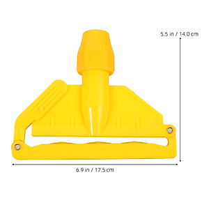Baluue Commercial Mop Clamps-Quick- Change Head Mop Handle -Heavy Duty Mop Head Replacement Holder Gripper Mop Wet Mop Handle Clamp Mop Handles for Wet Mop Yellow