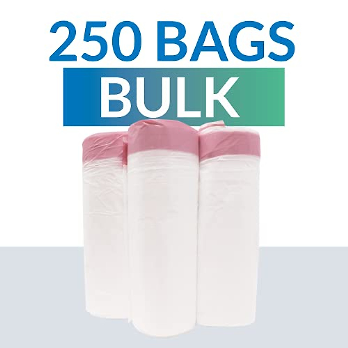 Reli. 8-10 Gallon Trash Bags Drawstring | 250 Count | 22"x23" | 6, 8, 10 Gallon Drawstring Garbage Bags | White Trash Can Liners | Small - Medium Bags