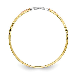 Jewels By Lux 10K Two Tone Color Gold & Rhodium Double Heart Ring