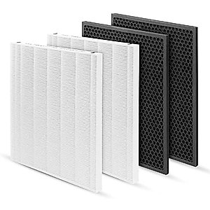 116130 Filter H Replacement for Winix 5500-2 Air Purifier Filter Replacement - Compatible Winix Air Purifier 5500 Filter Fits Winix Filter 5500-2 - Pack of 2 HEPA Filter + 2 Activated Carbon Filters