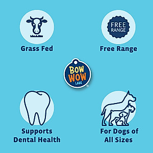 Bow Wow Labs 6" Bully Sticks for Dogs | 100% All Natural, Grass-Fed, Free-Range Beef | Low Odor | Long Lasting Chews | SafeFit | 10 Pack (Thin)