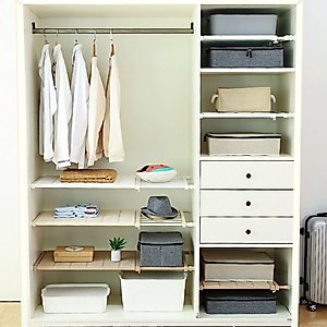 Scalable Layered Separator Updated Version Adjustable Storage Rack Shelf for Wardrobe Refrigerator Cupboard Random Colour ((33-53) x42cm)