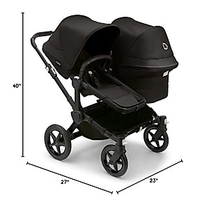 Bugaboo Donkey 5 Duo Extension Set Complete - Turn Your Mono Single Donkey to A Double Stroller- Midnight Black