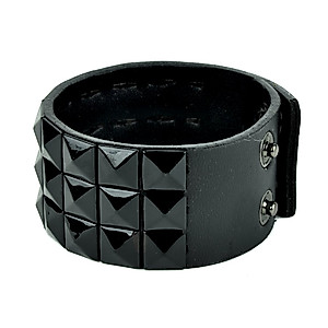 Black Pyramid Stud Wristband Gothic Jewelry Bracelet
