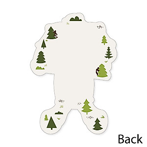 Big Dot of Happiness Sasquatch Crossing - Shaped Thank You Cards - Bigfoot Party or Birthday Party Thank You Note Cards with Envelopes - Set of 12