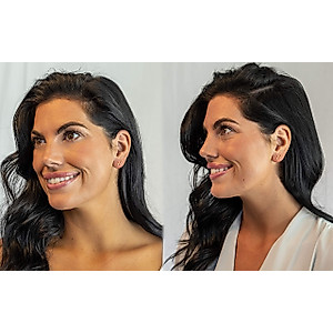 Altitude Boutique 18K Gold Plated Skinny Wire Midi Balance Bar Stud Earrings Hypoallergenic Long Bar Earrings in Gold, Rose Gold, or Silver | Delicate Jewelry (Rose Gold, 6mm)