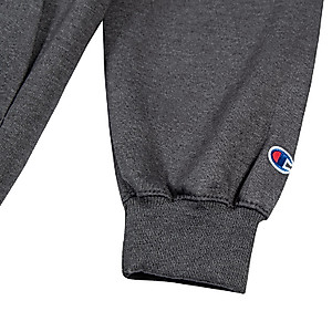 Champion Mens Big and Tall Full Zip Hoodie Classic Embroidered Logo (4X, Charcoal Heather)