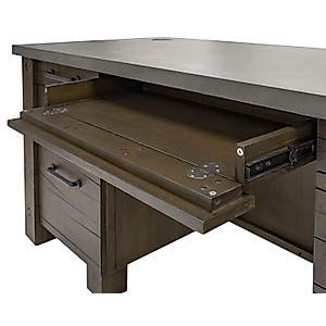 Martin Furniture IMJA680 Double Pedestal Desk, Brown