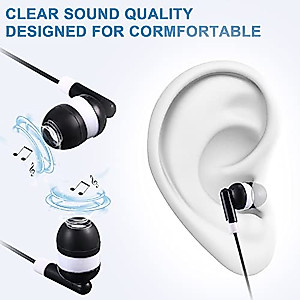 Konohan 160 Packs Bulk Earbuds with Wire Kids Earphones Classroom Headphones for Students Headphones Individually Bagged, 8 Colors Ear Buds Earphones Bulk Headphones for Classroom School Library