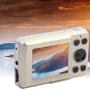 ciciglow HD Digital Cameras, 2MP HD 720P 30FPS 16X Zoom Camera, Fashion Design Point and Shoot Portable Digital Cameras for Kids,Teenagers,Camping,Outdoors(Gold, Black)