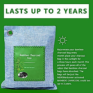 MerLerner 4 Pack Bamboo Charcoal Bag Activated Bamboo Charcoal Bags For Home、Car、Shoes、Refrigerator(2/4/6 Pack,2 Colors)