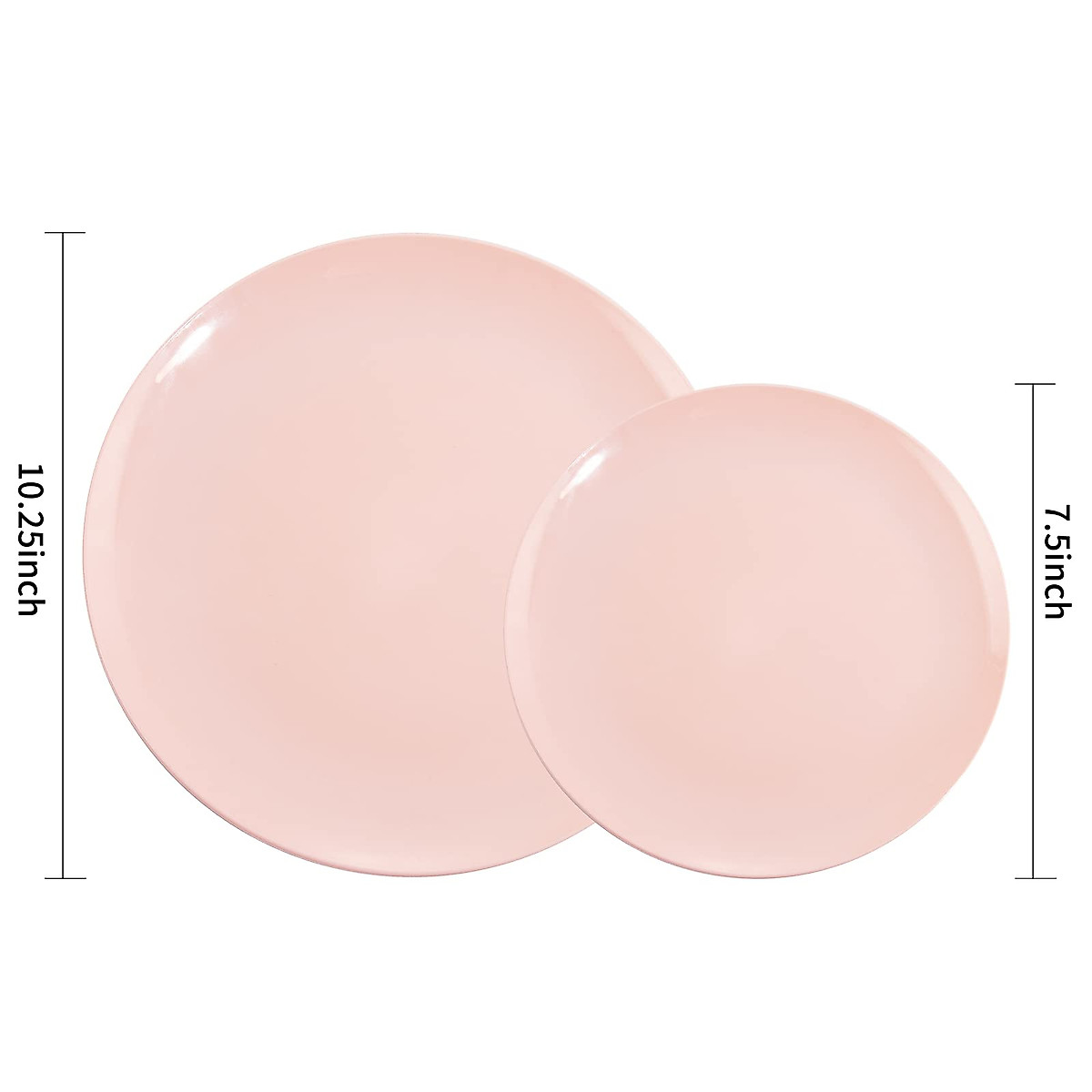 KIRE 60PCS Pink Plastic Plates Disposable-Heavy Duty Pink Plates for Party/Mothers Day/Easter-Include 30Pieces 10.25inch Pink Dinner Plates and 30Pieces 7.5inch Pink Dessert/Salad Plates