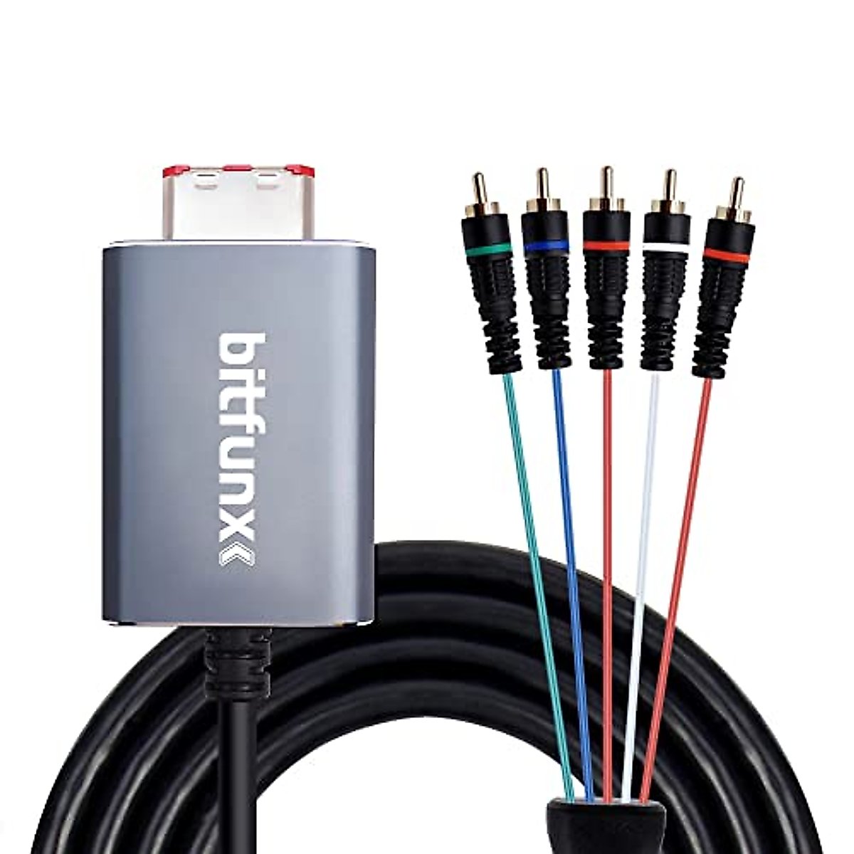 Kacenray Component Cable for Gamecube Running GCVideo Lite Software Component Video 5RCA YPbPr Cable for NGC Nintendo Gamecube with Digital AV Output