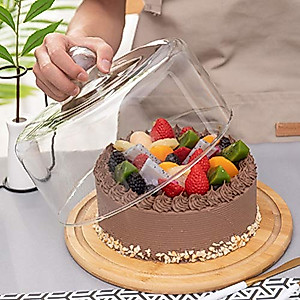 Cake Stand with Dome, Display Cake Stand Serving Platter Snack Tray Round Dessert Plate Tray for Baking Wedding Party (21 * 21 * 15.7cm)