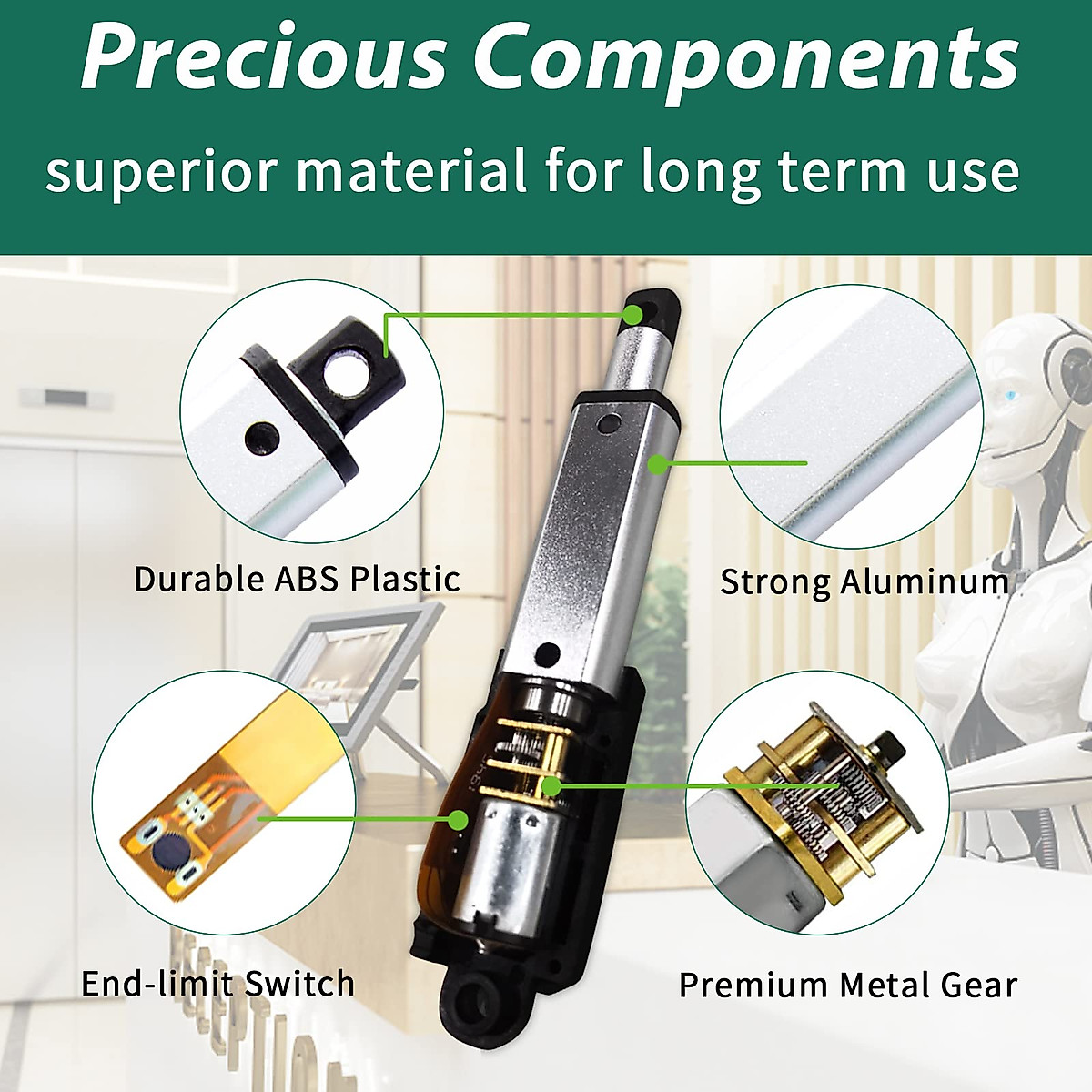 Micro Linear Actuator with Controller, 1.2" Stroke Small Electric Motion Actuator 12V DC, 64N/14.4lb, Speed 0.6inch/s, w/Mounting Brackets, Rocker Switches, for Sofa Recliner TV Table Cabinet Window