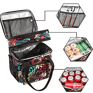 MOV COMPRA Movcompra Adult Insulated Lunch Box for Work + Insulated Snack Bag- Women Girls Reusable Sandwich & Snack Bags