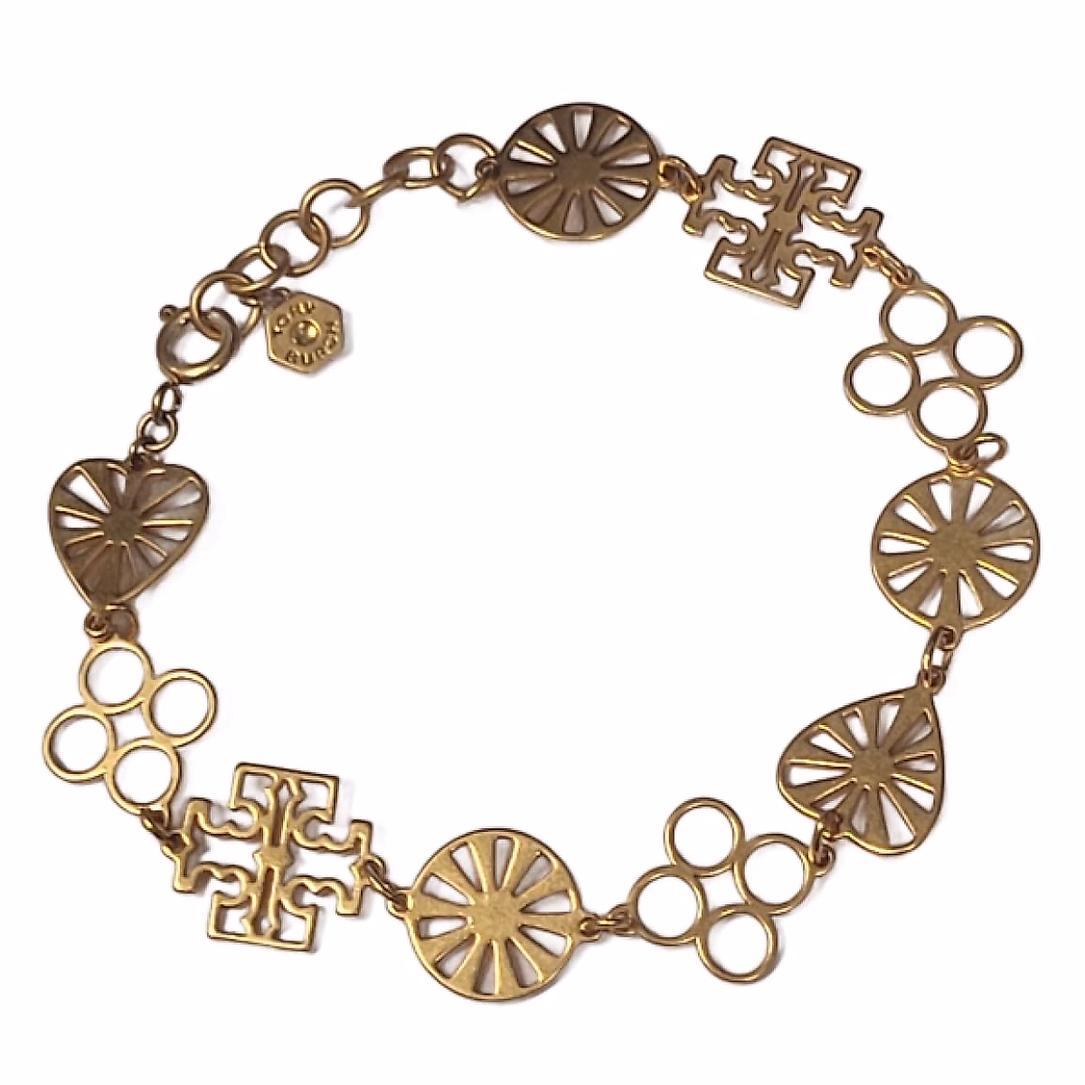 Tory Burch 142454 Britten Rolled Brass Cut Out Design Women's Bracelet