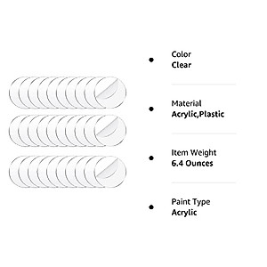 30 Pieces Clear Acrylic Circles Blanks Acrylic Disc Transparent Acrylic Disk Round Circle Plastic Disc Acrylic Sheet Blank for Wedding Easter Graduation Flag Day Ornament DIY Craft (4 Inch)