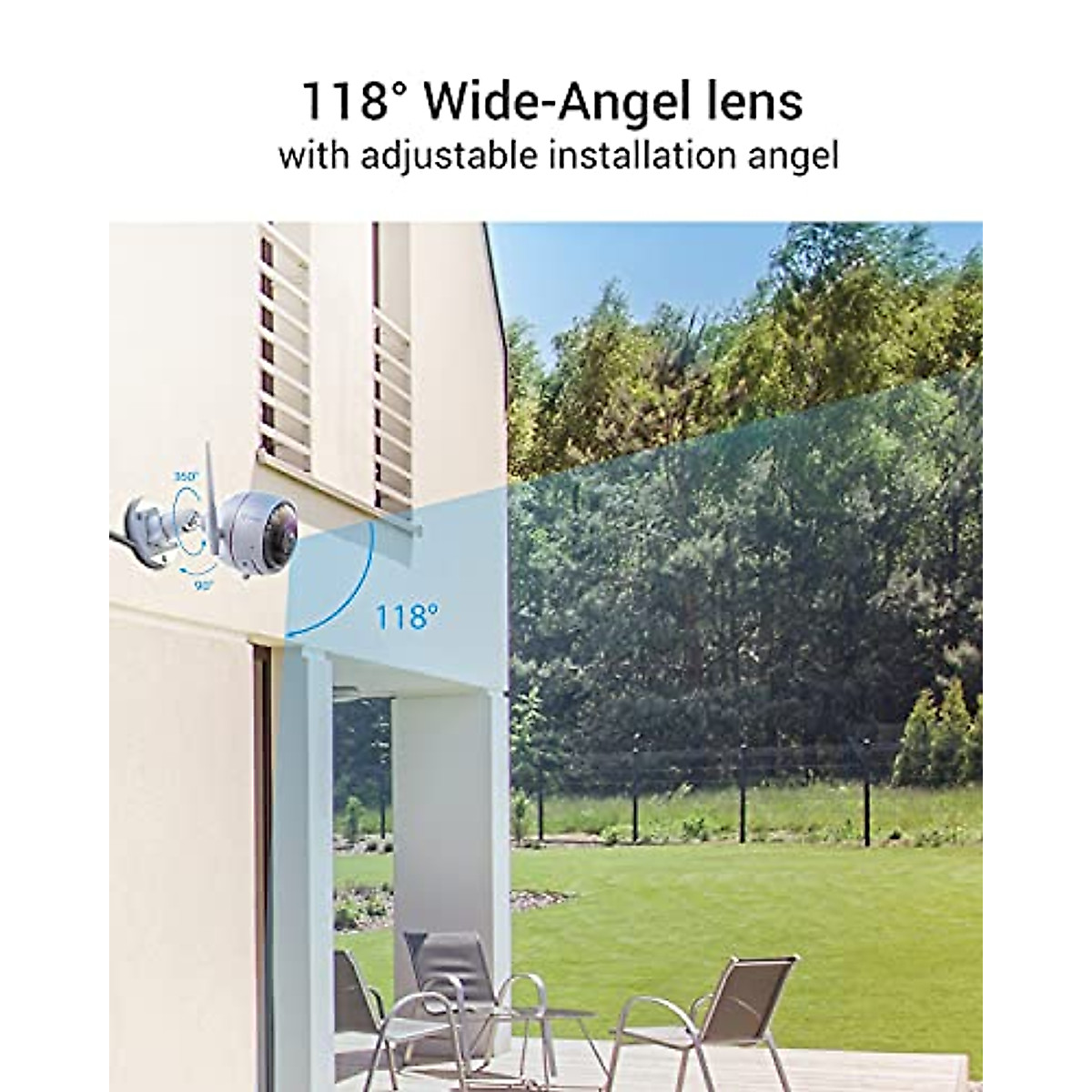 EZVIZ Security Camera Outdoor 1080P WiFi, Motion Alert with Strobe Light & Siren, IP66 Weatherproof, 100ft Night Vision, Two-Way Audio, Works with Alexa and Google(CTQ3W)