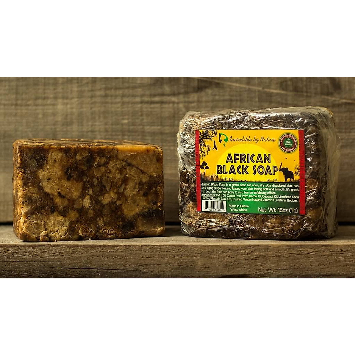 Incredible BY NATURE African Black Soap - 1lb Raw Organic Soap Face & Body Wash