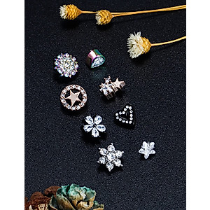 Uqnwbdq Titanium Dermal Piercing Jewelry Dermal Top Dermal Anchor Dermal Jewelry kit Dermal Base Jewelry 316L Surgical Stainless Steel Cubic Zirconia Gem Diamond Dermal Piercing Jewelry for Women Men