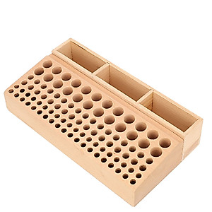 100 Holes Wooden Storage Rack Leather Craft Punching Tool Holder Stand Organizer for Paint Brush Punching Tools Storage(100 Holes)