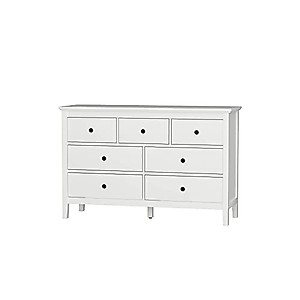 CARPETNAL White Dresser, Modern Dresser for Bedroom, 7 Drawer Double Dresser with Wide Drawer and Metal Handles, Wood Dressers & Chests of Drawers for Hallway, Entryway.