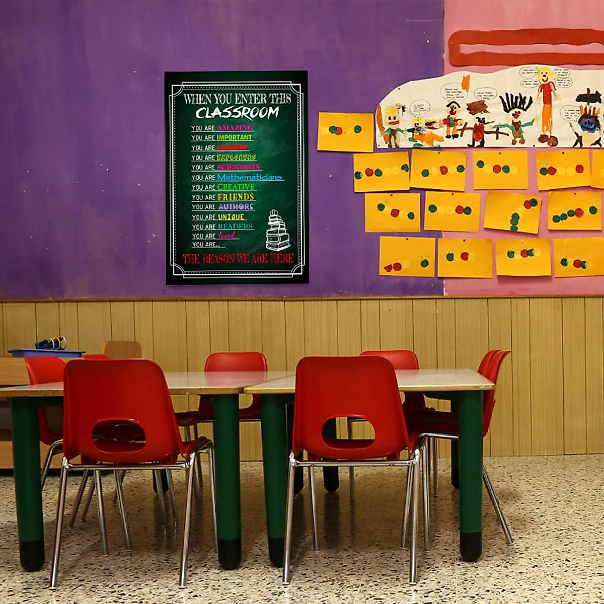 XJF Classroom Rules Poster,12" x 18" Motivational Classroom Poster,Back to School Classroom Decorations,When You Enter This Classroom Poster,Motivational Poster for Kindergarten,Elementary,High School