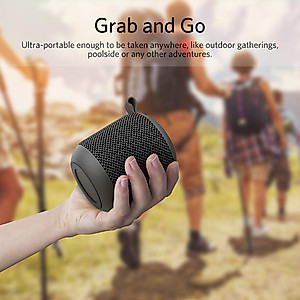Fiodio IPX6 Waterproof Portable Speakers, Built-in Microphone, 360 HD Surround Sound Wireless Outdoor Mini Shower Travel Speaker with 5W Driver for Sports, Beach, Camping