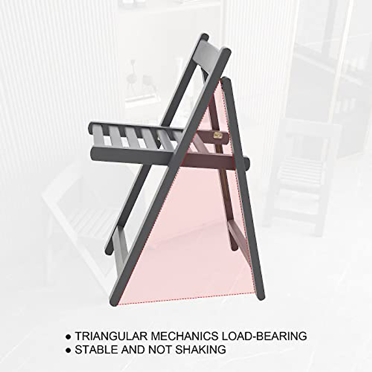 FUNROLUX Folding Dining Chair 2 Pack Grey Wooden Foldable Chairs Suitable for Event Party Garden Kitchen Table Chair 268LB Weight Capacity (Grey)