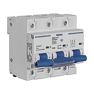 100A, 480V AC, 60V DC, 3 Pole, DIN Rail Mount Miniature Circuit Breaker, Trip Curve: C, UL1077