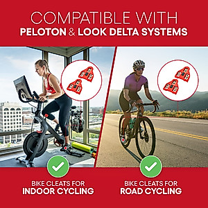 Replacement Bike Cleats Compatible with Look Delta and Peloton Bike, Cleats for Cycling Shoes, Adjustable 9 Degree Float, Allen Key Bolts, Indoor and Road Cycling, Replacement Peloton Shoe Cleats