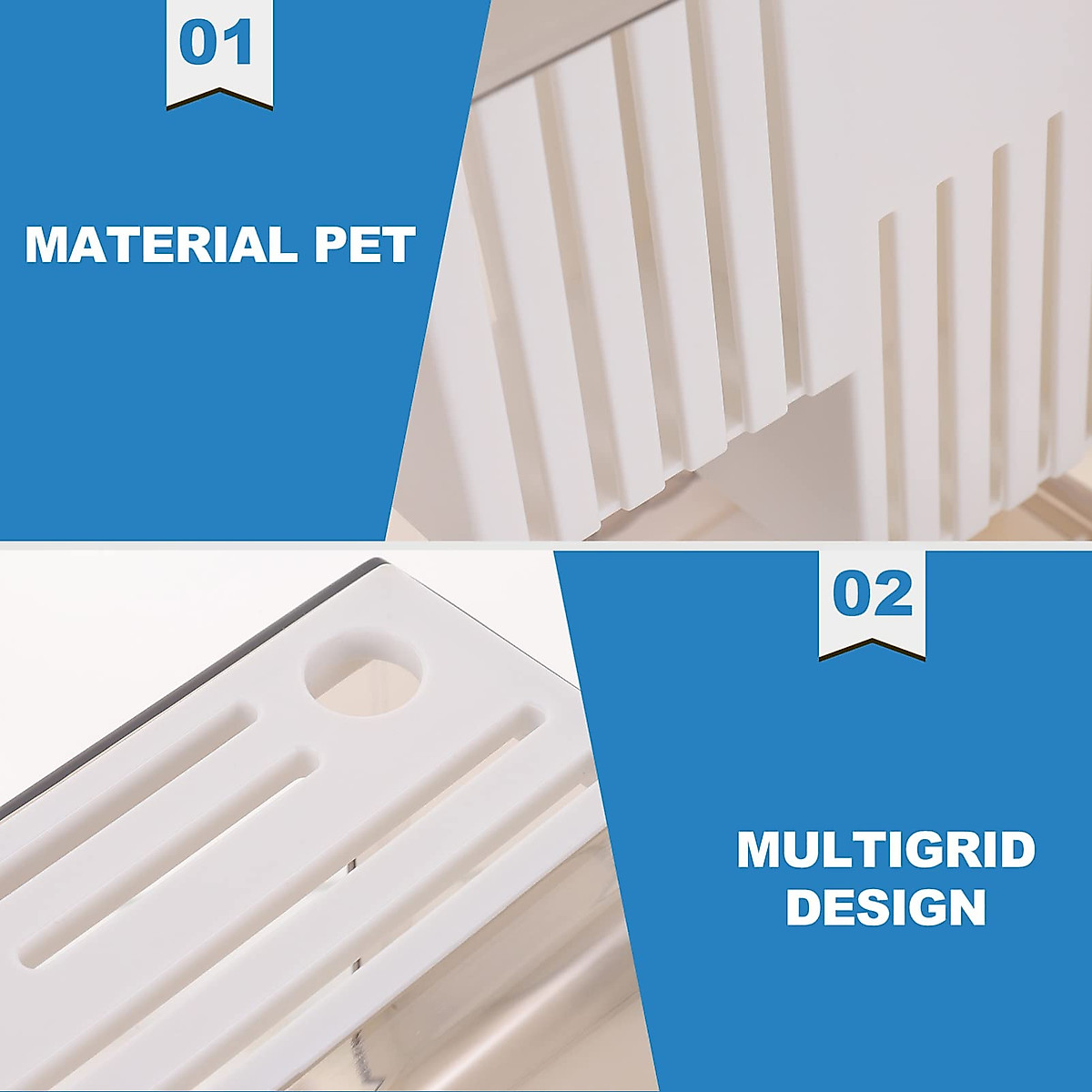 Cabilock Transparent holder kitchen utensil cutting board organizer holder for kitchen drawer kitchen tool holder flatware plastic tray block the pet white household