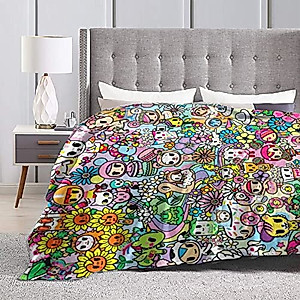 Tokidoki Ultra-Soft Throw Blanket Warm Fleece Blanket Lambswool Blanket for Couch Bed Sofa 80"X60"