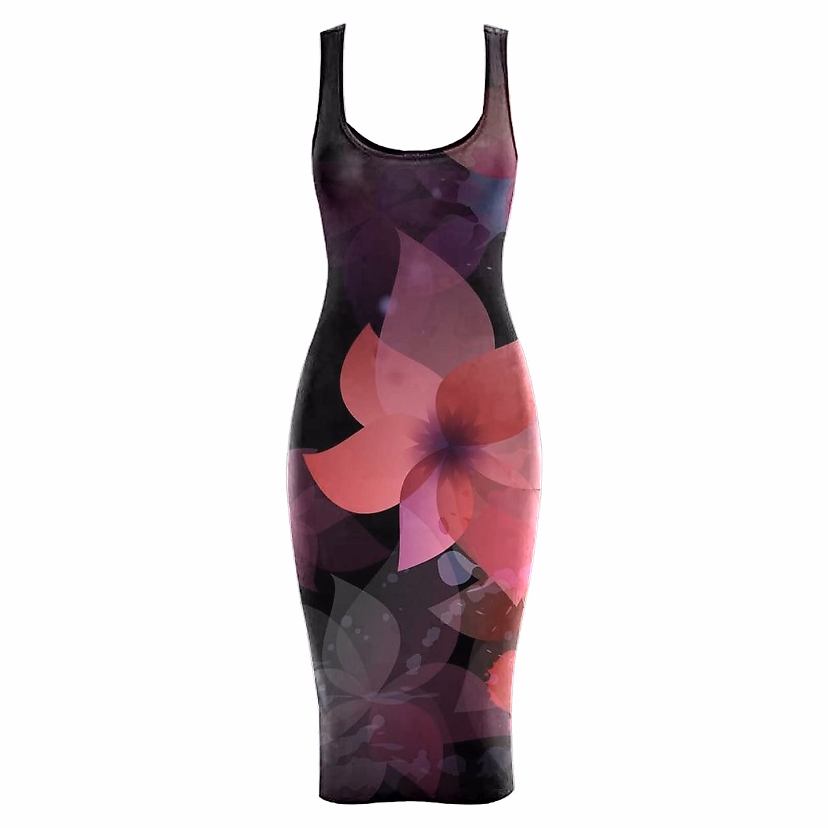 Midi Spring Dresses for Women 2023 Women Casual Sexy Round Neck Tank Top Sleeveless Dress Flower Print Casual Dress Pink