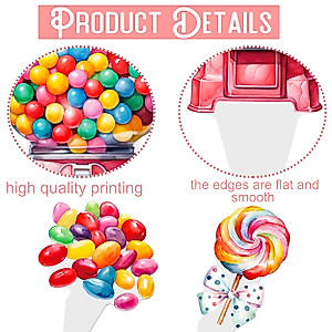 48Pcs Lollipop Cupcake Toppers Candyland Party Decorations Candyland Lollipop Cupcake Decorations Sweet Candy Cake Topper for Candyland Themed Birthday Baby Shower Supplies