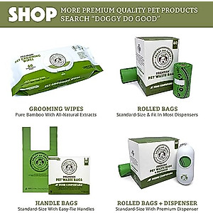 Doggy Do Good Poop Bags | Dog Waste Bags with Handles | Unscented, 38% Vegetable-Based, Thick & Leak Proof, Easy Open | X-Large Size | 90 Count