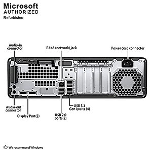 HP EliteDesk 800 G3 Small Form Factor PC, Intel Core Quad i5 6500 up to 3.6 GHz, 16GB DDR4, 1TB SSD, WiFi, BT 4.0, VGA, DP, Win 10 Pro 64-Multi-Language Support English/Spanish/French(Renewed)