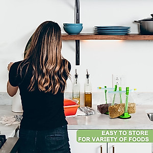 12 Pack Baggy Rack Stand Adjustable Freezer Bag Holder Stand Ziplock Bag Holder for Filling With No Food Spills or Kitchen Mess (Green)