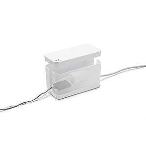 Bluelounge CableBox Mini White - Cable Management - Small Surge Protector Included