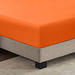 ARTALL Soft Microfiber Bed Sheet Set 4-Piece with Deep Pocket Bedding - King, Orange