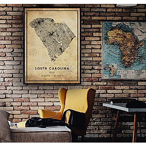 South Carolina Map Print South Carolina Map USA Map Art South Carolina City Road Map Poster Vintage Gift Map