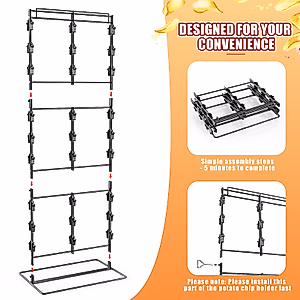 Eazy2hD Upgraded Potato Chip Rack Display with 54 Clips, 3-Row Chip Stand Display for Party, Countertop Chip Bag Holder, 30"x13.6" Matte Black Snack Display for Counter, Snack Rack Organizer