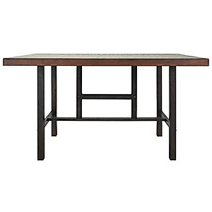 Signature Design by Ashley Kavara Modern Industrial Counter Height Dining Room Table, Medium Brown