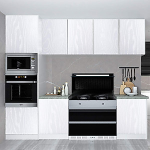 Livelynine 15.8 x197 White Wood Contact Paper for Countertops Peel and Stick Wood Wallpaper Self Adhesive Shelf Liners Kitchen Cabinet Wallpaper Waterproof Furniture Desk Vinyl Wrap Countertop Covers