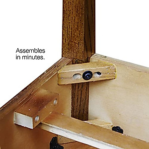 Leick Home 9041-MED One Drawer Square Side Table with Shelf, Medium Oak