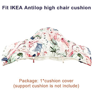 CARUILI Baby High Chair Cushion Cover, Inflatable Cushion Cover, High Chair Accessories, Removable and Machine Washable, Plant Printed (Cover Only)