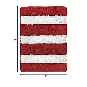 MICRODRY Home Inspirations Collection Soft & Cozy Bath Mats for Bathroom, Memory Foam Bathroom Rugs with Skid Resistant Base, Ultra Absorbent Microfiber Bath Mat, 17x24, Small, Red