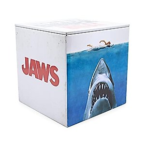 JAWS Logo Tin Storage Box Cube Organizer with Lid | 4 Inches